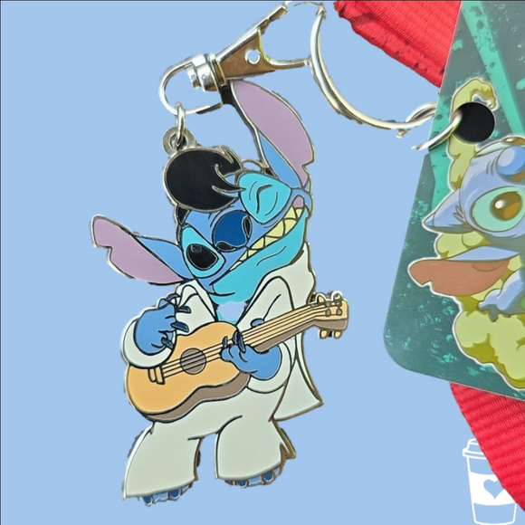 Disney | Accessories | Disney Stitch As Elvis Lanyard Medal With Pin ...